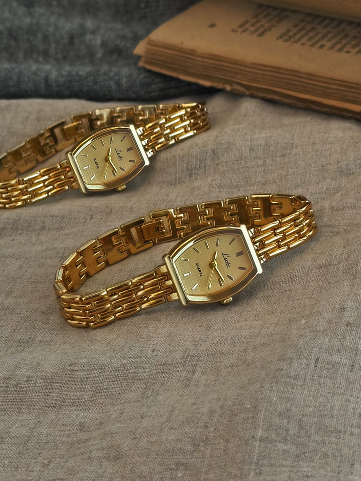Gold French Vintage Style Unique Dainty Women’s Wrist Watch Trendy Cute ...