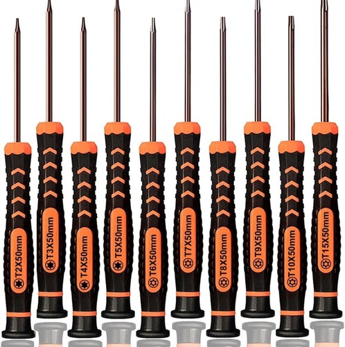 10PC Torx Screwdriver Set T2 T3 T4 T5 TR6 T7 T8H TR9 T10 T15 Magnetic ...