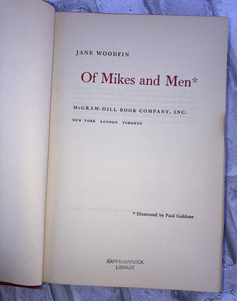 Of Mike's and Men Jane Woodfin 1951 Illustrated Story of Radio's Early ...