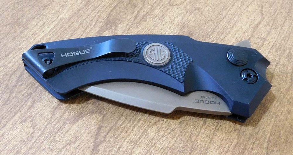 SIG SAUER New 36570 Black Aluminum Handle X5 Plain CPM154 Blade Knife ...