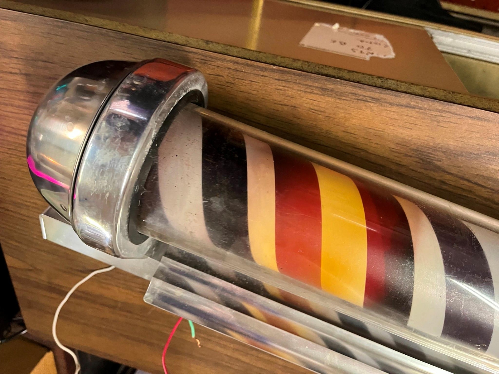 William Marvy #405 Barber pole Lighted 24X6 glass cylinder | eBay