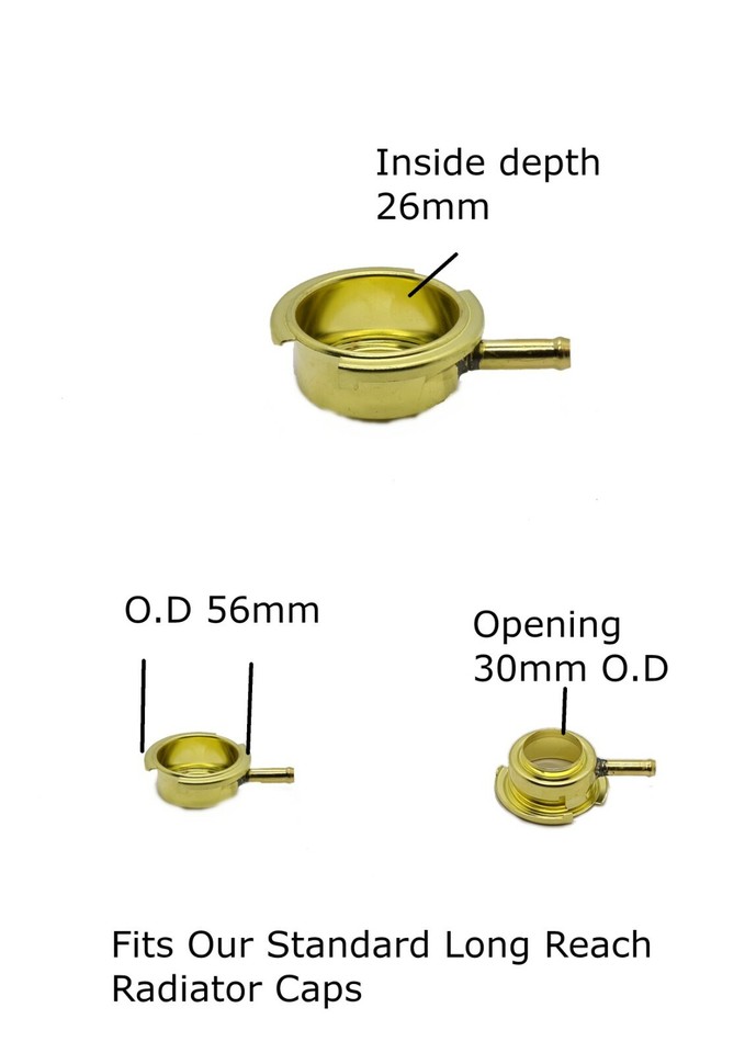 Brass Long Reach Radiator Neck and 4 lb Pressure Cap | eBay