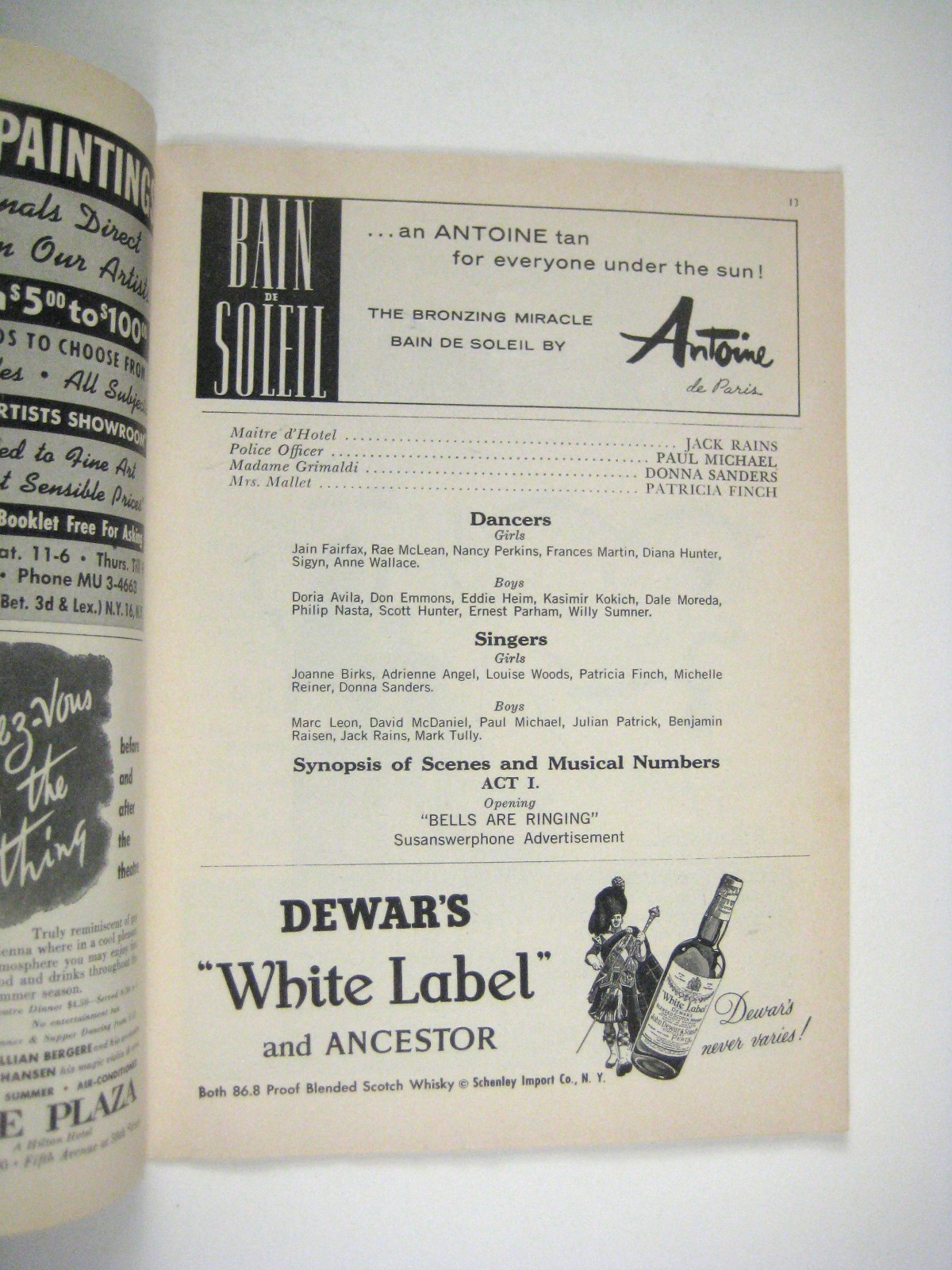 Bells are Ringing Playbill 1958 Shubert Theatre Judy Holliday Hal ...