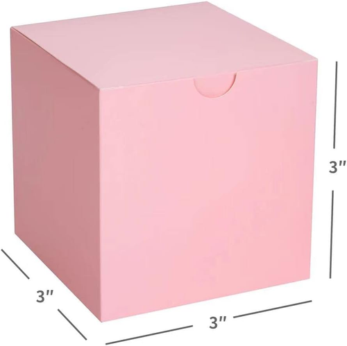 Small Pink Gift Box 50 Pack 3 X 3 X 3 Inches Fold Box Paper Gift Box ...