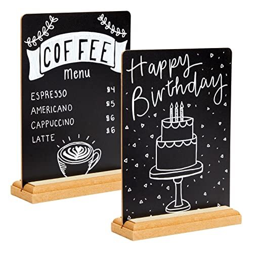 6 Pack Mini Chalkboard Signs 6x8 Inch Tabletop Chalk Board Sign with ...