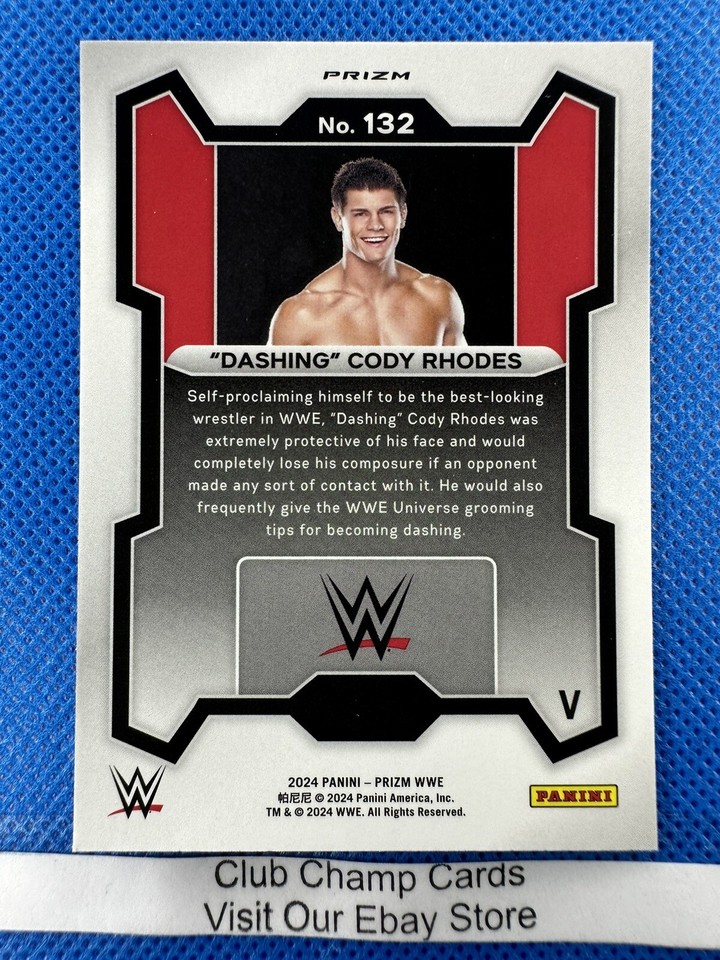 2024 #132 "Dashing" Cody Rhodes Panini Prizm WWE Under Card Variation ...