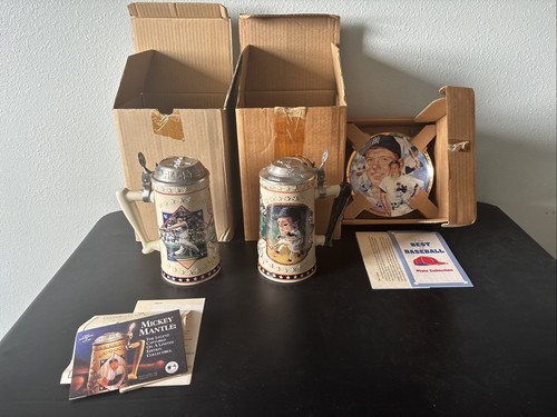 Mickey Mantle Beer stein - Plate And Cal Ripken jr Beer Stein In ...
