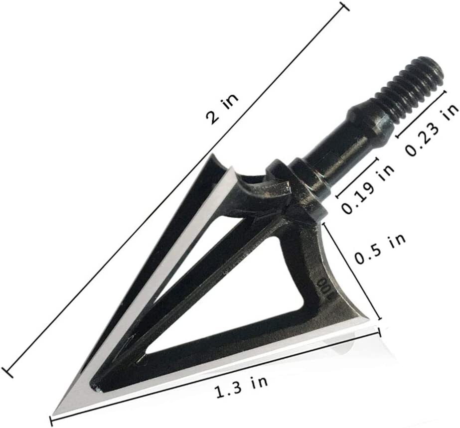 12Pcs Black Whirlwind Broadheads Quench High-tensile steel 3-Blade ...