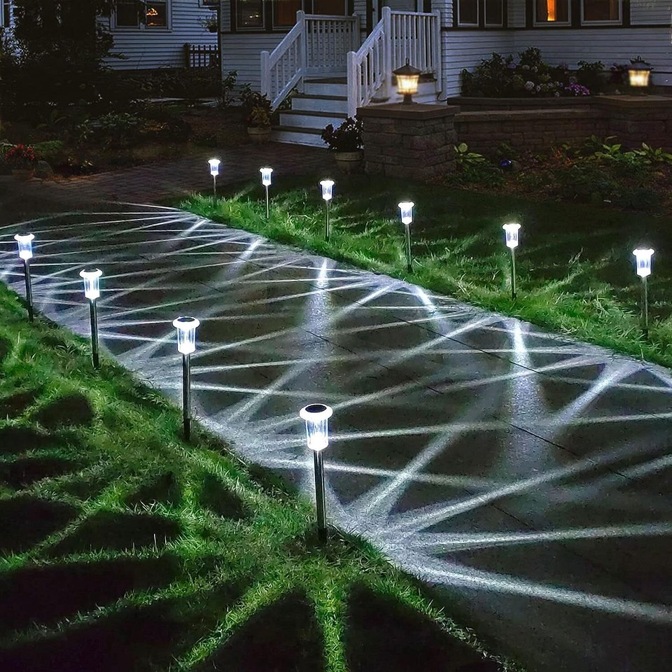 6PCS Solar Pathway Lights LED Outdoor Garden Walkway Driveway Lawn ...