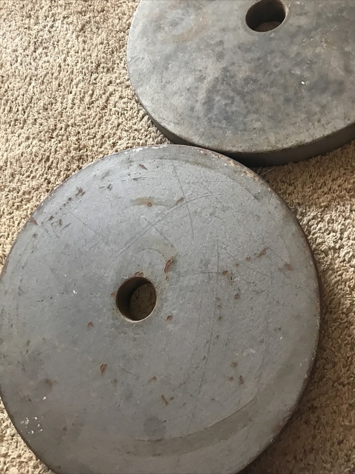 Pair Keys Standard OLYMPIC BARBELL DEEP DISH 45 LBS POUND WEIGHT PLATES ...