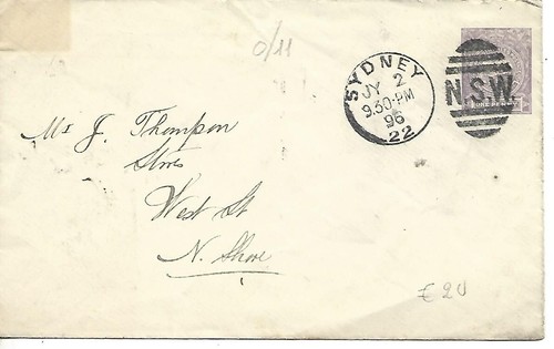 1896 AUSTRALIA POSTAL SATIONERY CARD COVER FROM SYDNEY | eBay