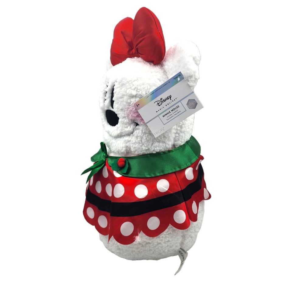 Disney Mini Mouse Christmas Greeter Snowman Door Porch Holiday Sherpa ...