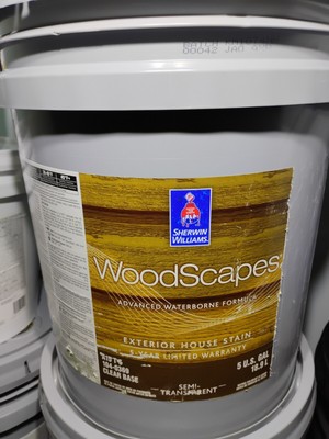 5 Gallon Sherwin Williams WoodScapes Semi-Transparent White Exterior ...