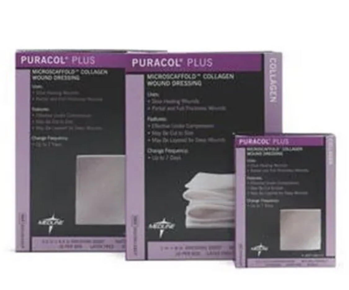 Puracol Plus AG+ Collagen Wound Dressing with Silver, 4.25 W x 4.5 ...