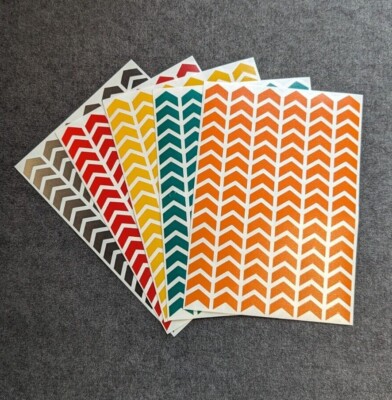 REFLECTIVE SMALL CHEVRONS STICKERS - A5 SHEET - CHOOSE YOUR COLOUR ...