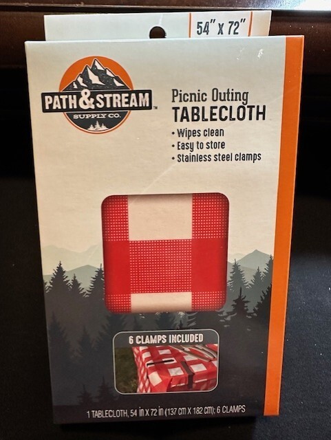 Path & Stream PicNic Tablecloth 54" x 72" With 6 Clamps Camping Red ...