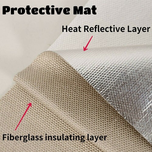 HIGH TEMPERATURE ALUMINIZED HEAT BLANKET SHIELD Fiberglass Cloth 60 ...