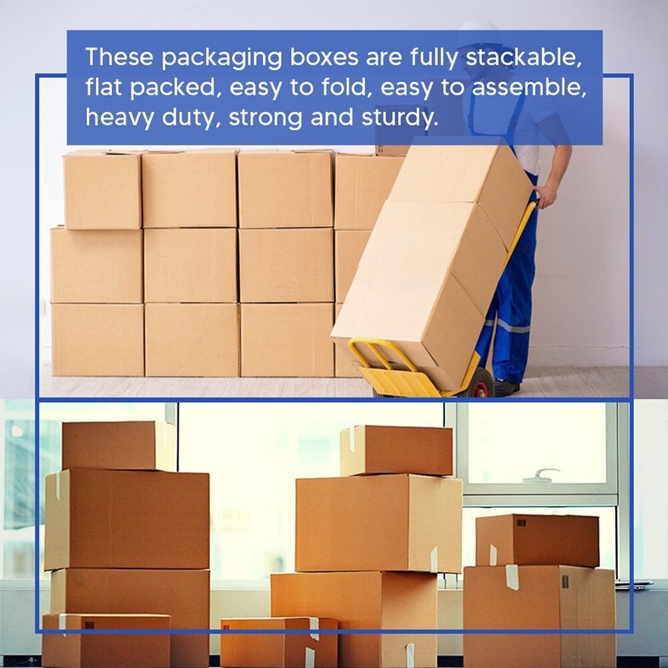 Double Wall Cardboard Boxes Shipping House Removal Carton 35cm x 38cm x ...