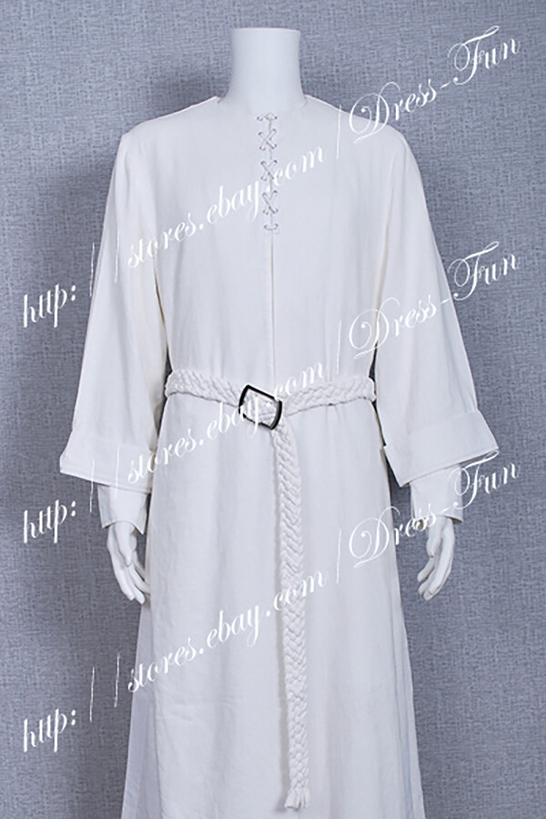 The Lord of the Rings Gandalf Cosplay White Halloween Costume Robe Cape ...
