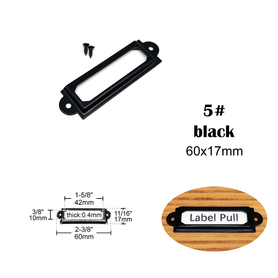 12pcs Cabinet Drawer Door Box Tag Label Pull Frame Handle File Name ...