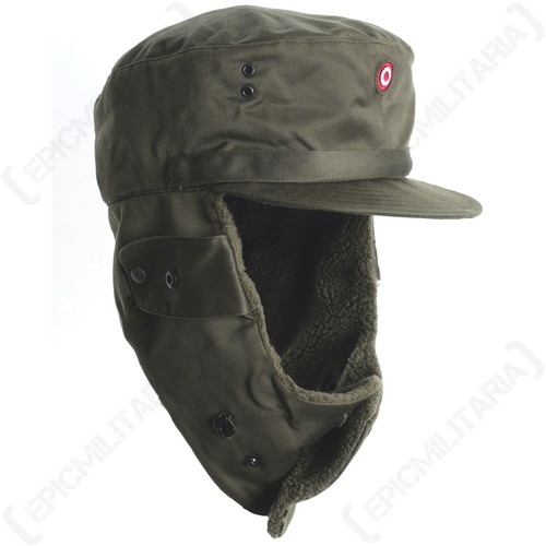 Original Austrian Winter Hat - Army Surplus Cap Quilted Fleece Lined ...