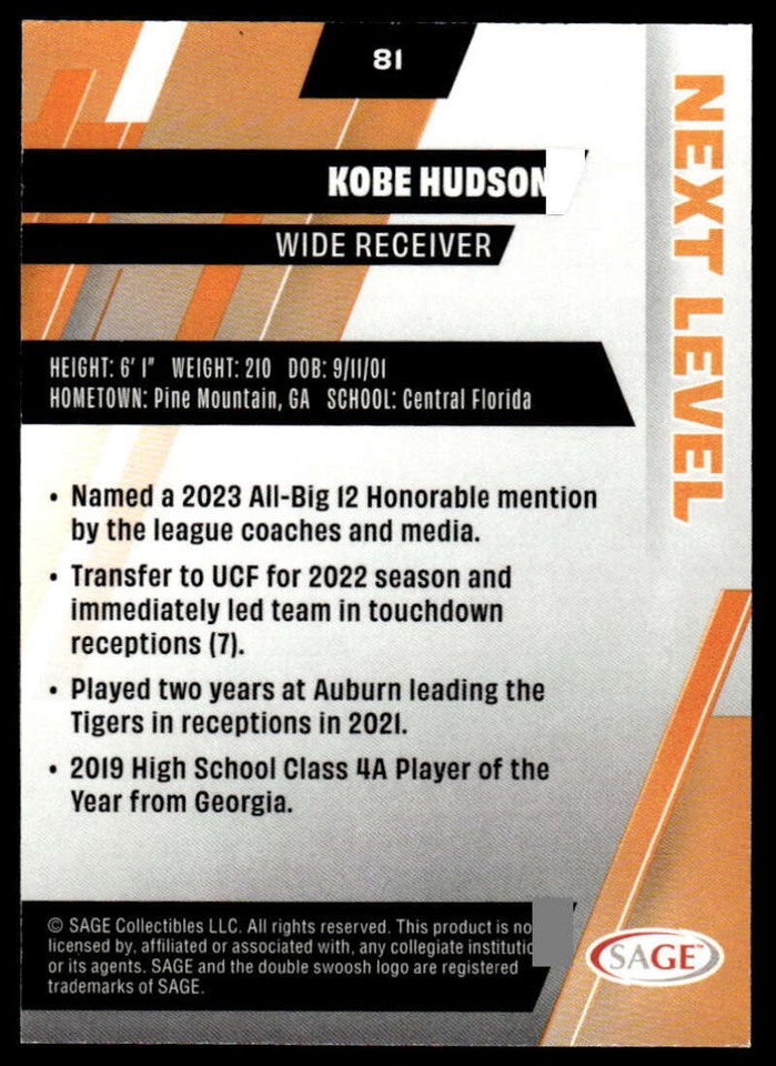 2025 Low Series #81 Kobe Hudson | eBay