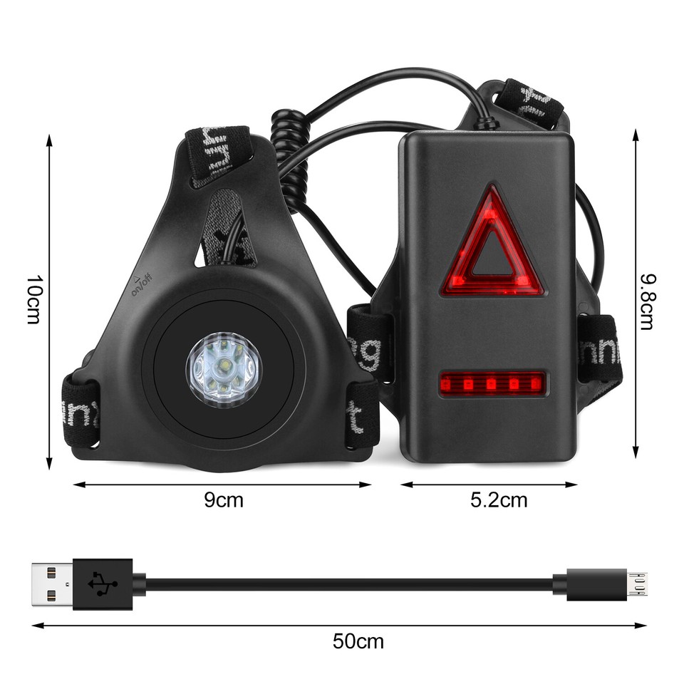 Outdoor Rechargeable Night Running LED Light Chest Lamp Reflective 3 ...