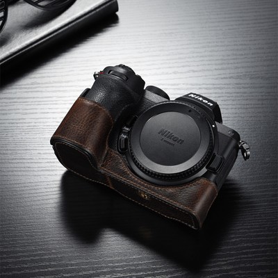 Nikon Z5 Genuine Leather Camera Case Handmade Half Bag For Nikon Z5 ...