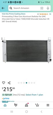 Primecooling 3 Row Core Aluminum Radiator for GMC Chevrolet Surburban ...