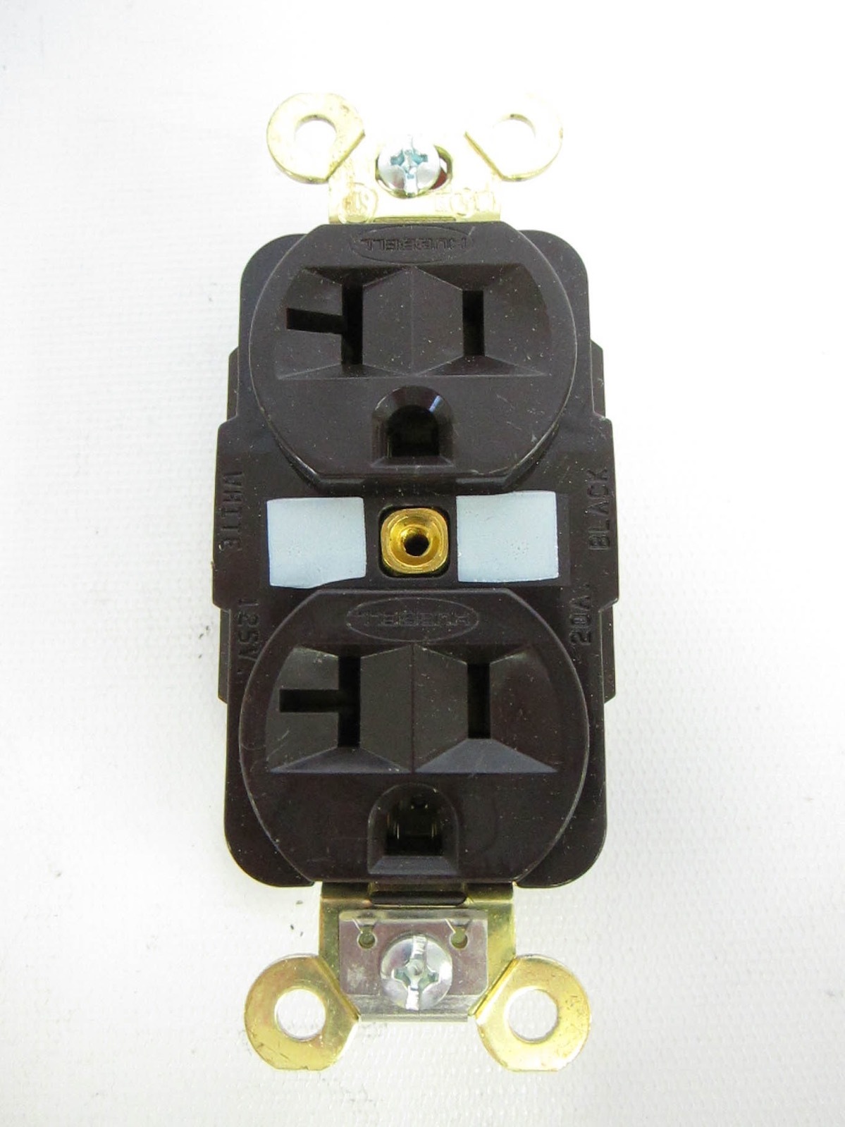 Hubbell HBL5362 Receptacle Power Outlet Duplex Back & Side Wired 2 Pole ...