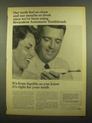 1965 Squibb Broxodent Automatic Toothbrush Ad - Clean | eBay