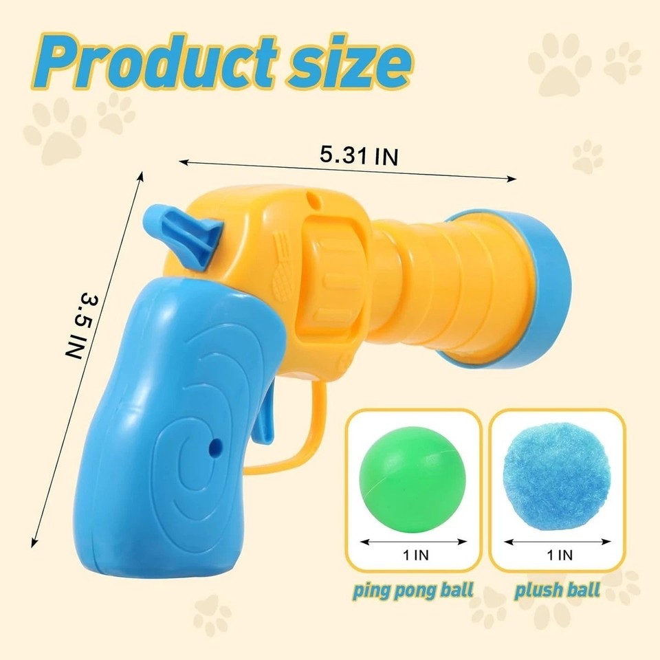 Cat Ball Toy Launcher Gun 34pcs Cat Toys for Indoor Cats Interactive ...