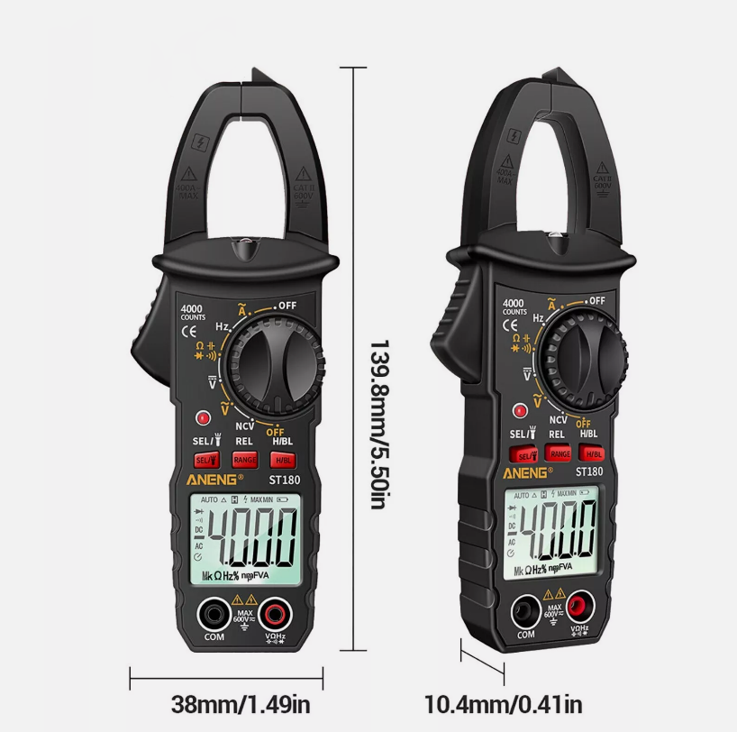 Digital Multimeter Tester AC DC Volt Amp Clamp Meter Auto Range LCD ...