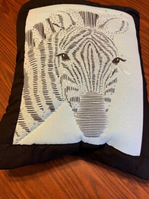New Handmade Zebra Head Quillow (Pillow w/ 6ft long quilt inside!) | eBay