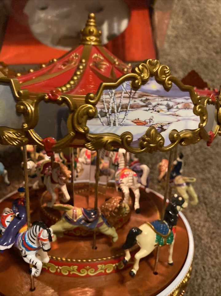 Mr. Christmas TRIPLE DECKER Musical Lighted CAROUSEL Carols & Classics ...