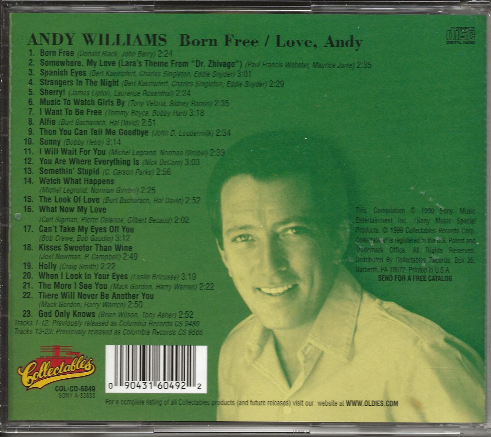 Born Free / Love Andy by Williams, Andy (CD, 1999) for sale online | eBay
