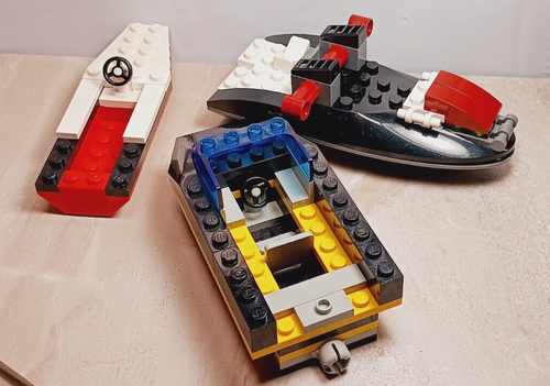 LEGO BOAT LOT of 3 Water Crafts Skidoo Fishing Boat Ski Boat BOATS ...