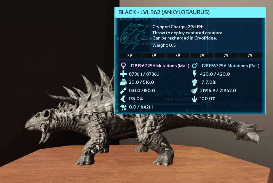 Ark Survival Ascended PvE Ankylosaurus | Ankylo - Colors - lvl 362 | eBay