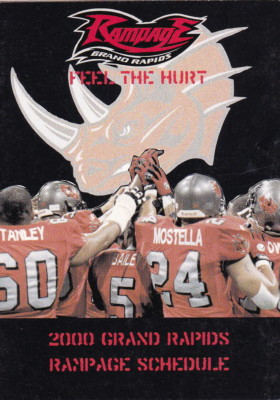 2000 GRAND RAPIDS RAMPAGE ARENA FOOTBALL POCKET SCHEDULE | eBay