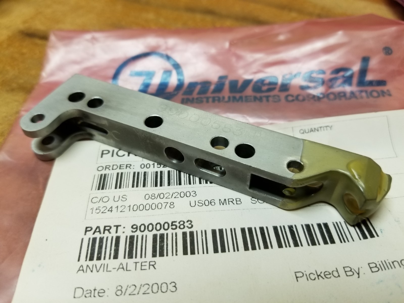 **NEW** Universal Instruments 90000583 Anvil - Alter -- VCD Cut ...