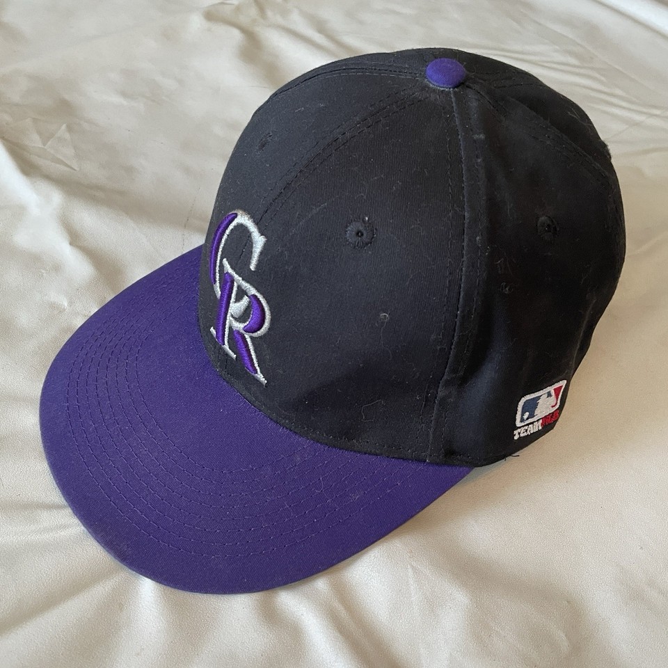 Vintage Colorado Rockies Hat Cap Strapback Black Purple MLB Baseball ...