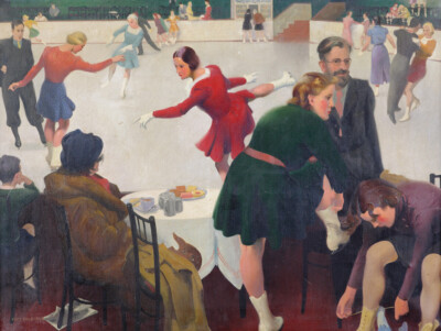 Percy Shakespeare - Afternoon at the Rink (circa 1938) - 17"x22" Fine ...