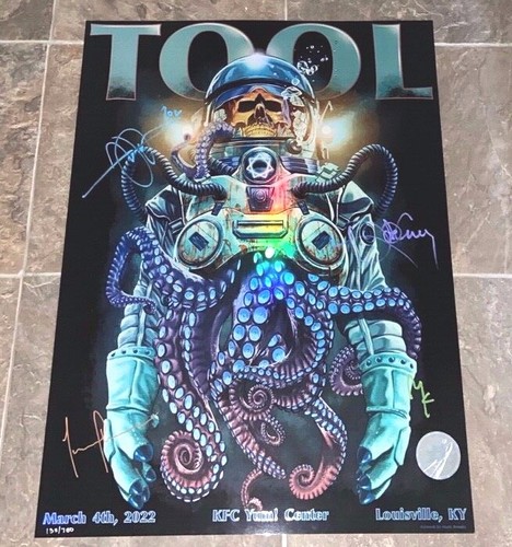 Tool Band Signed Poster Louisville Tour Fear Inoculum 3/4/22 /780 Mark ...
