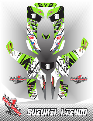 Kawasaki KFX 400 Suzuki Z400 LTZ 400 Quadracer Semi Custom Graphics Kit ...