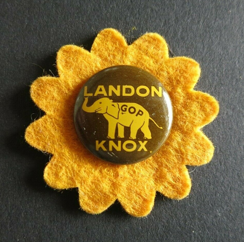 (Set of 2) Political Campaign Pinback Buttons LANDON-KNOX 1936 * Lot ...
