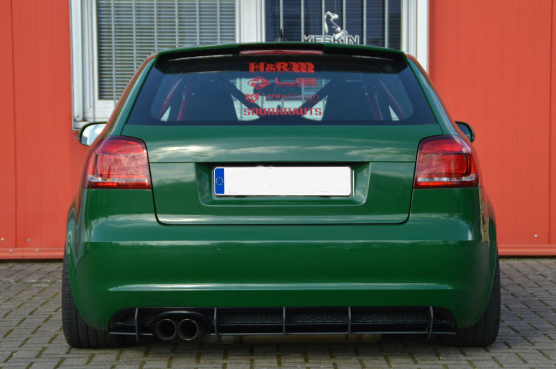 RS diffuser with ribs/ Rear Bumper skirt extension for Audi A3 8P S ...