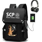 SCP Foundation Backpack Laptop Bags Men Women Travel Bags USB Oxford ...