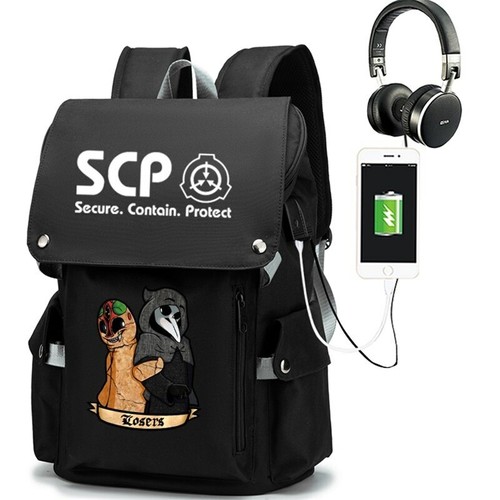 SCP Foundation Backpack Laptop Bags Men Women Travel Bags USB Oxford ...