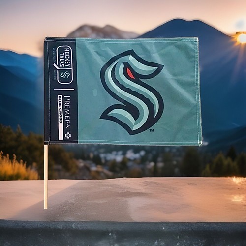 SEATTLE KRAKEN BLUE RALLY FLAG Inaugural Season Commemorative SGA 1/15 ...