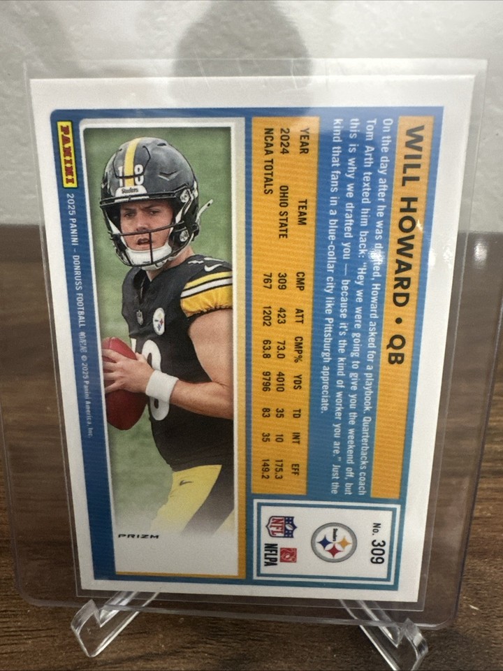 2025 Panini Donruss Rated Rookie Will Howard #309 Optic Preview Pink ...